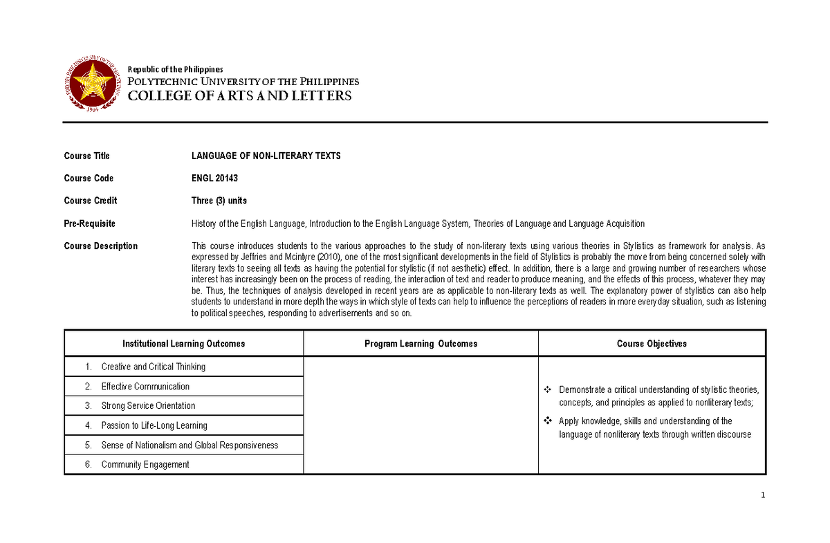 Pdfcoffee - English language syllabus - Republic of the Philippines ...