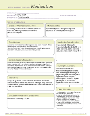Medications Oxycodone - ACTIVE LEARNING TEMPLATES THERAPEUTIC PROCEDURE ...