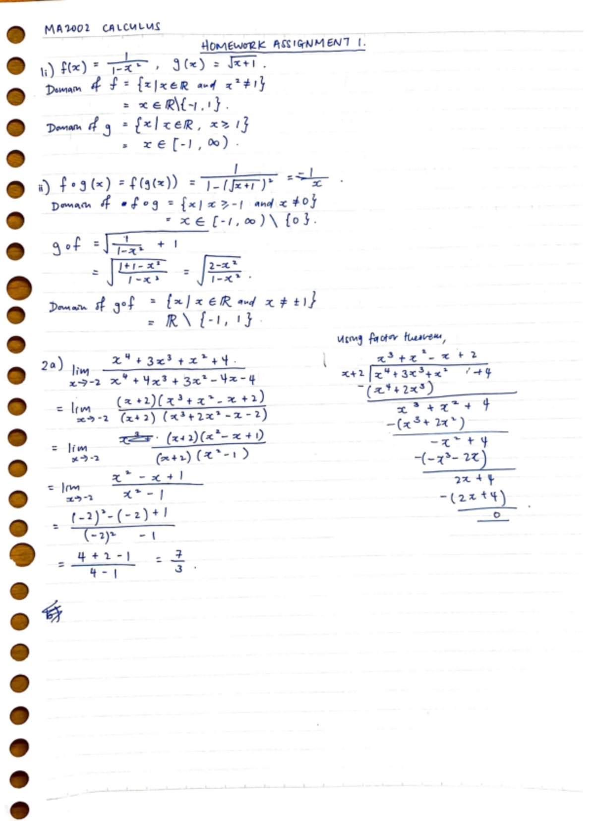 MA2002 Assignment 1 Question Paper - MA1102R - NUS - Studocu