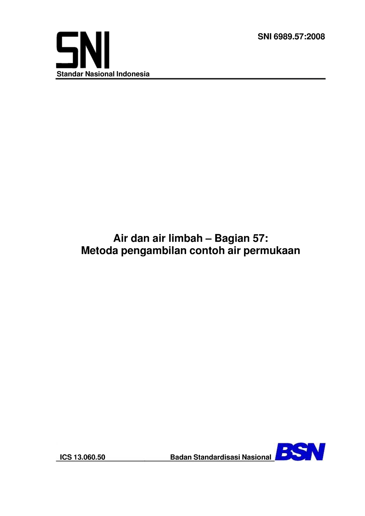 2835078.Pengambilan Contoh Air - SNI 6989:2008SNI 6989: Standar ...