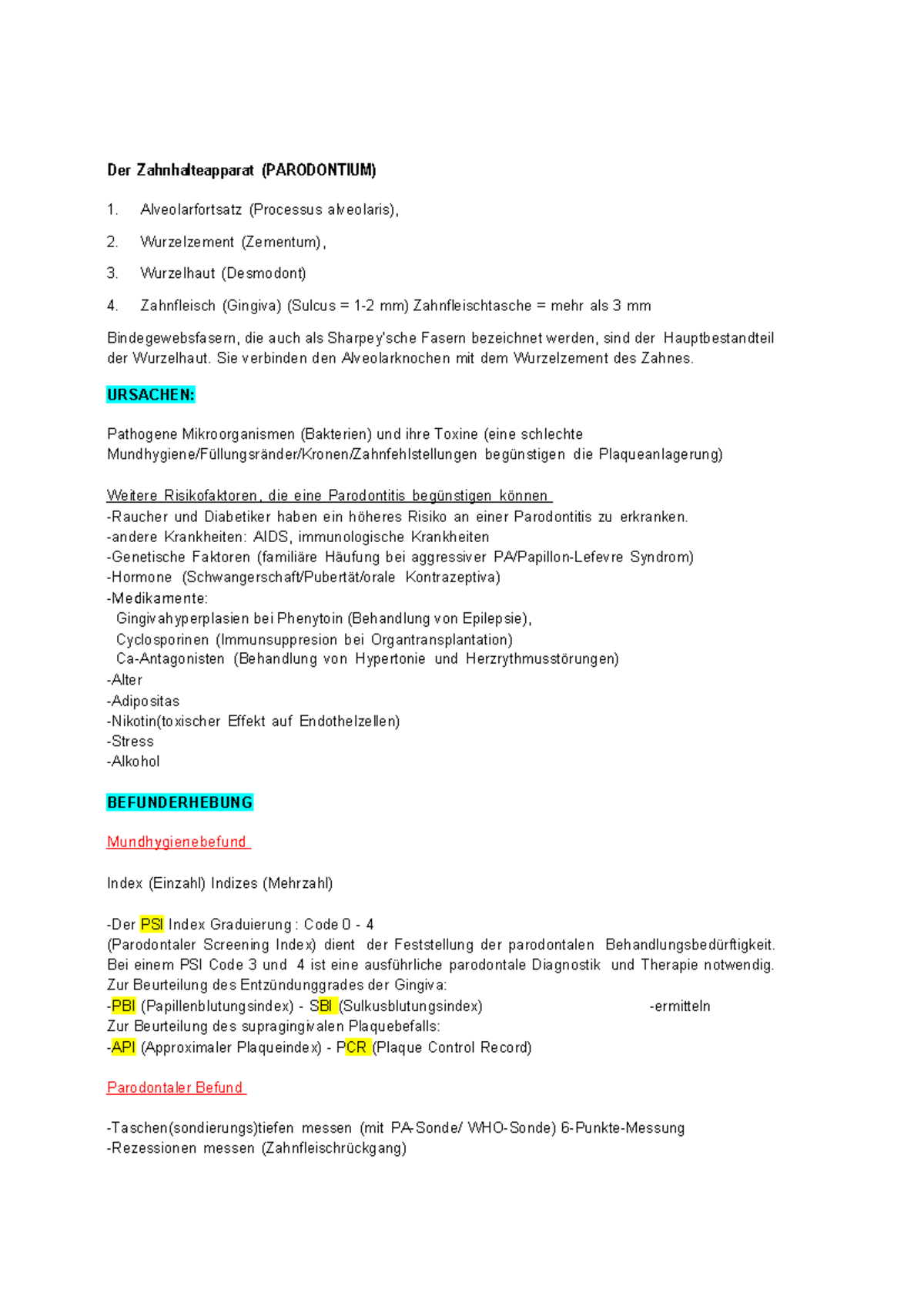 Parodontologie - zur Info - Der Zahnhalteapparat (PARODONTIUM ...