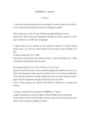 CE2155 tutorial 1 - CE 2155 Part I – Materials Tutorial_ What component ...
