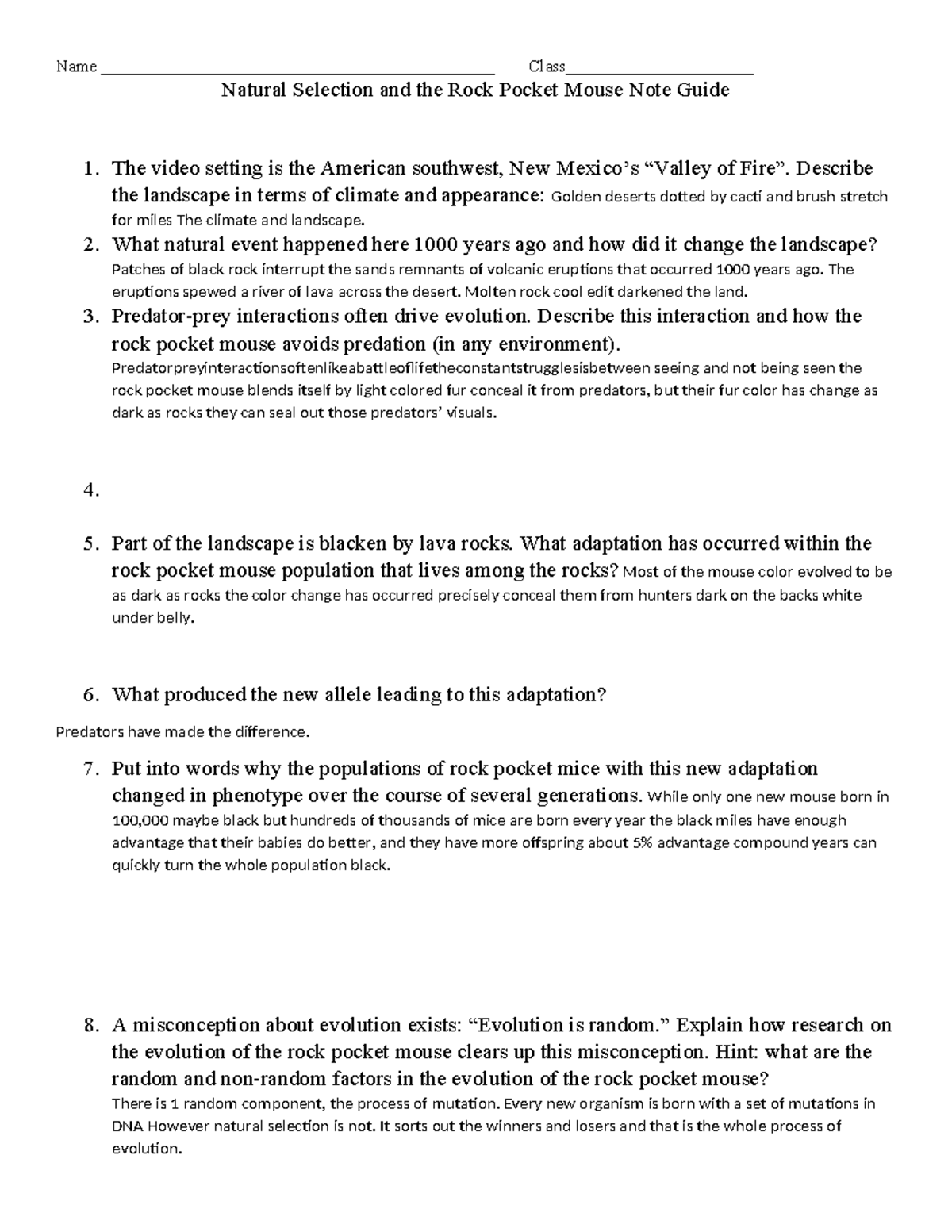 Note guide to rock pocket mouse and NS flowchart Fall 2021 - Name - Studocu