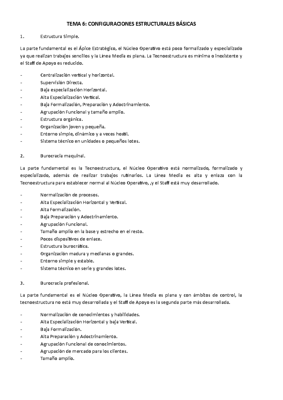 TEMA 6, ORG - TEMA 6: CONFIGURACIONES ESTRUCTURALES BÁSICAS Estructura ...