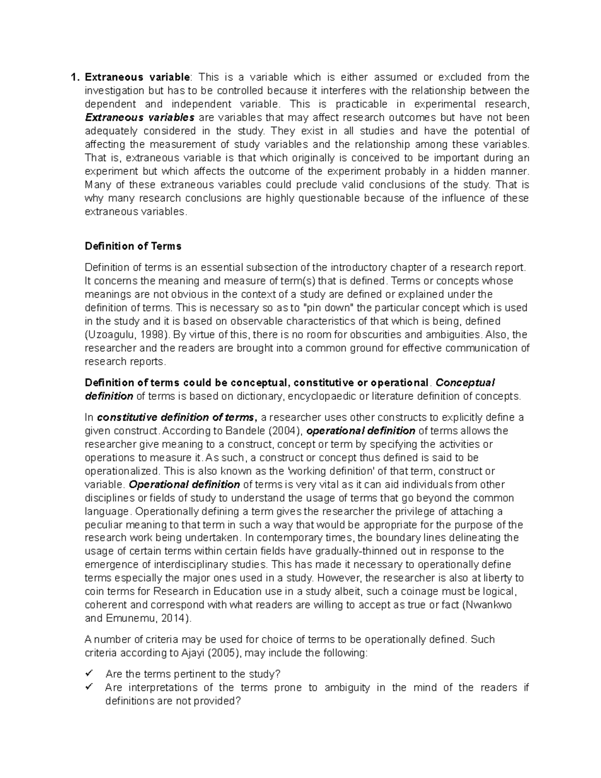 Research Method in PA. Module 2 - Extraneous variable: This is a ...