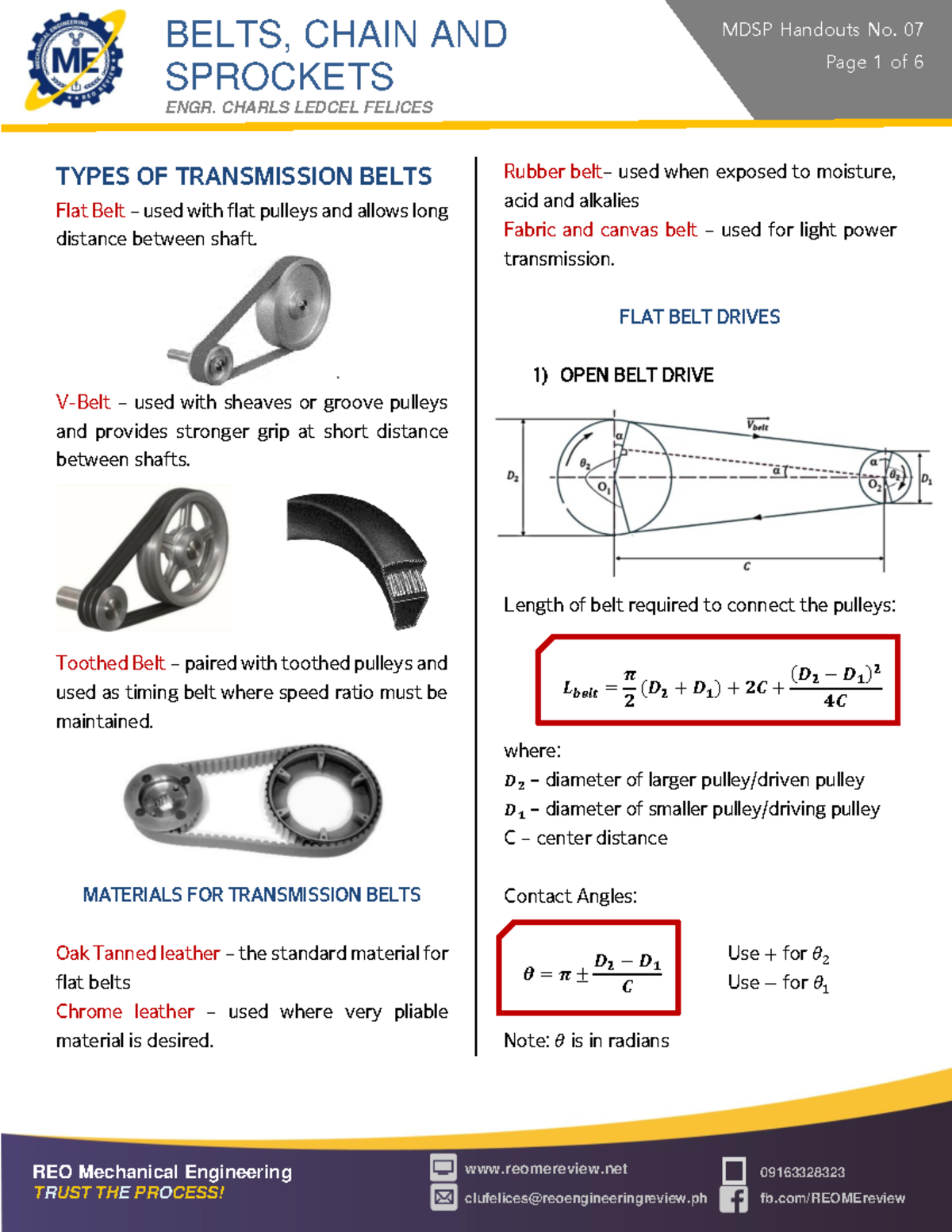 7 Belts Chain AND Sprockets - X BELTS, CHAIN AND SPROCKETS ENGR. CHARLS ...