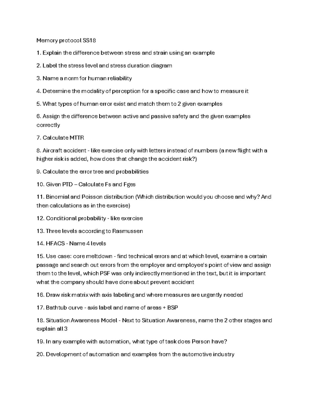 Memory Protocol - Studocu