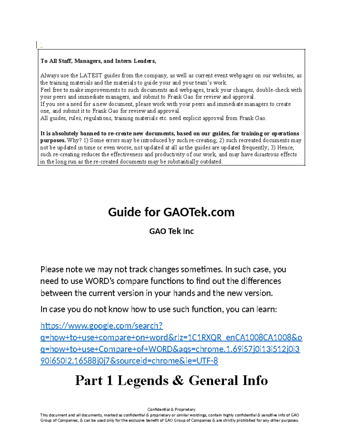 Guide for GAOTek Nov 3 2023 - ` To All Staff, Managers, and Intern ...