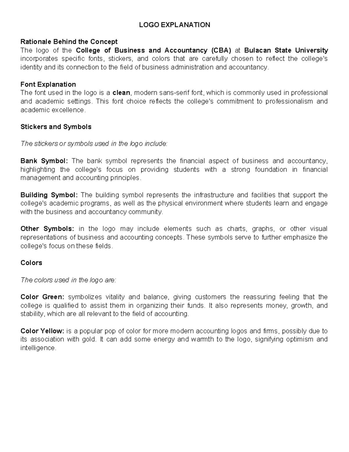 LOGO Explanation - LOGO EXPLANATION Rationale Behind the Concept The ...