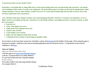 English Module 1 Notes - Module 1 Notes Monday, August 23rd Tuesday ...