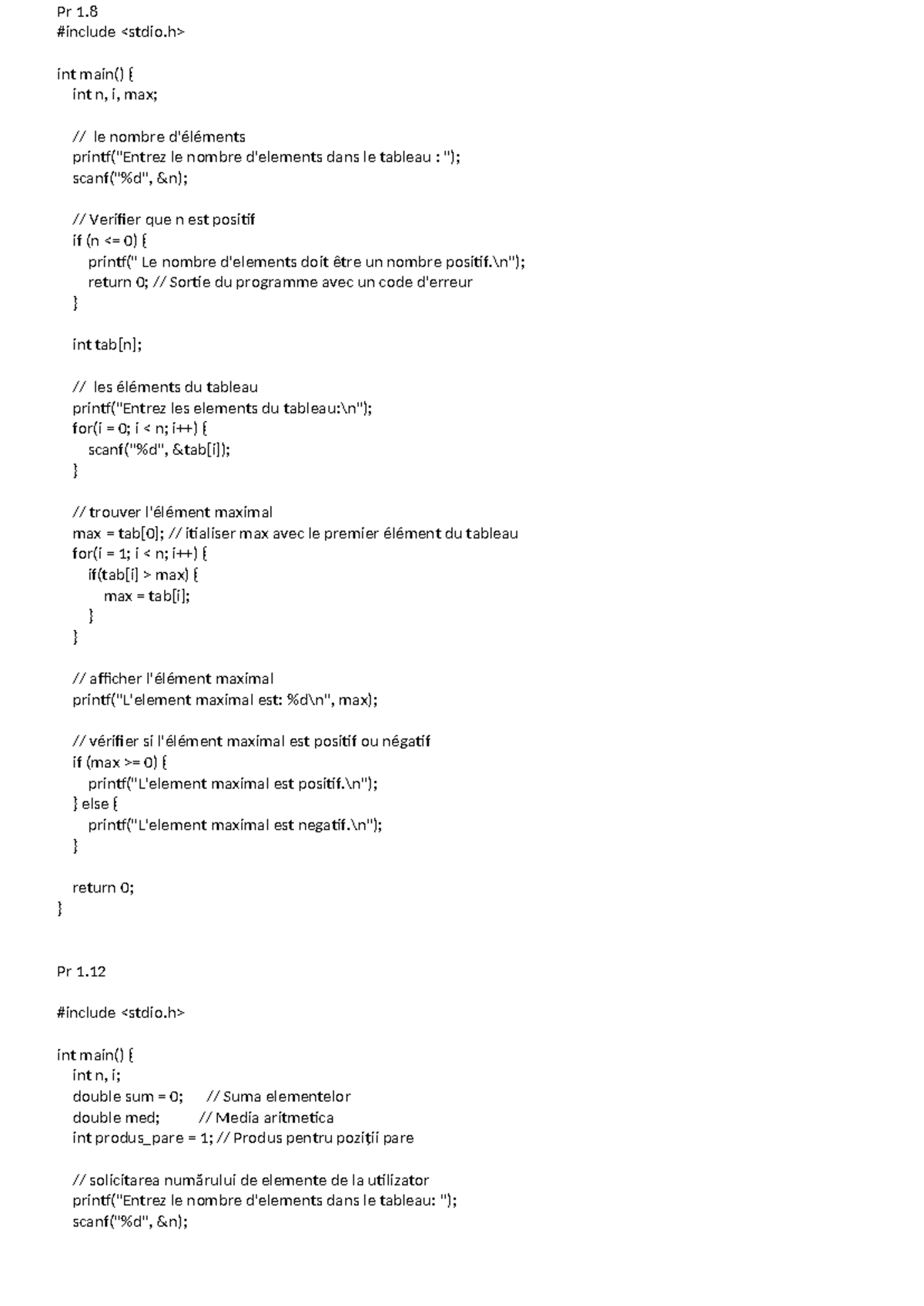 Lab3 vivi programe - lab - Pr 1. #include int main() { int n, i, max; // le nombre - Studocu
