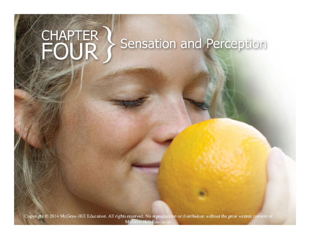 W4 Sensation and Perception ppt - Copyright © 2014 McGraw-Hill ...