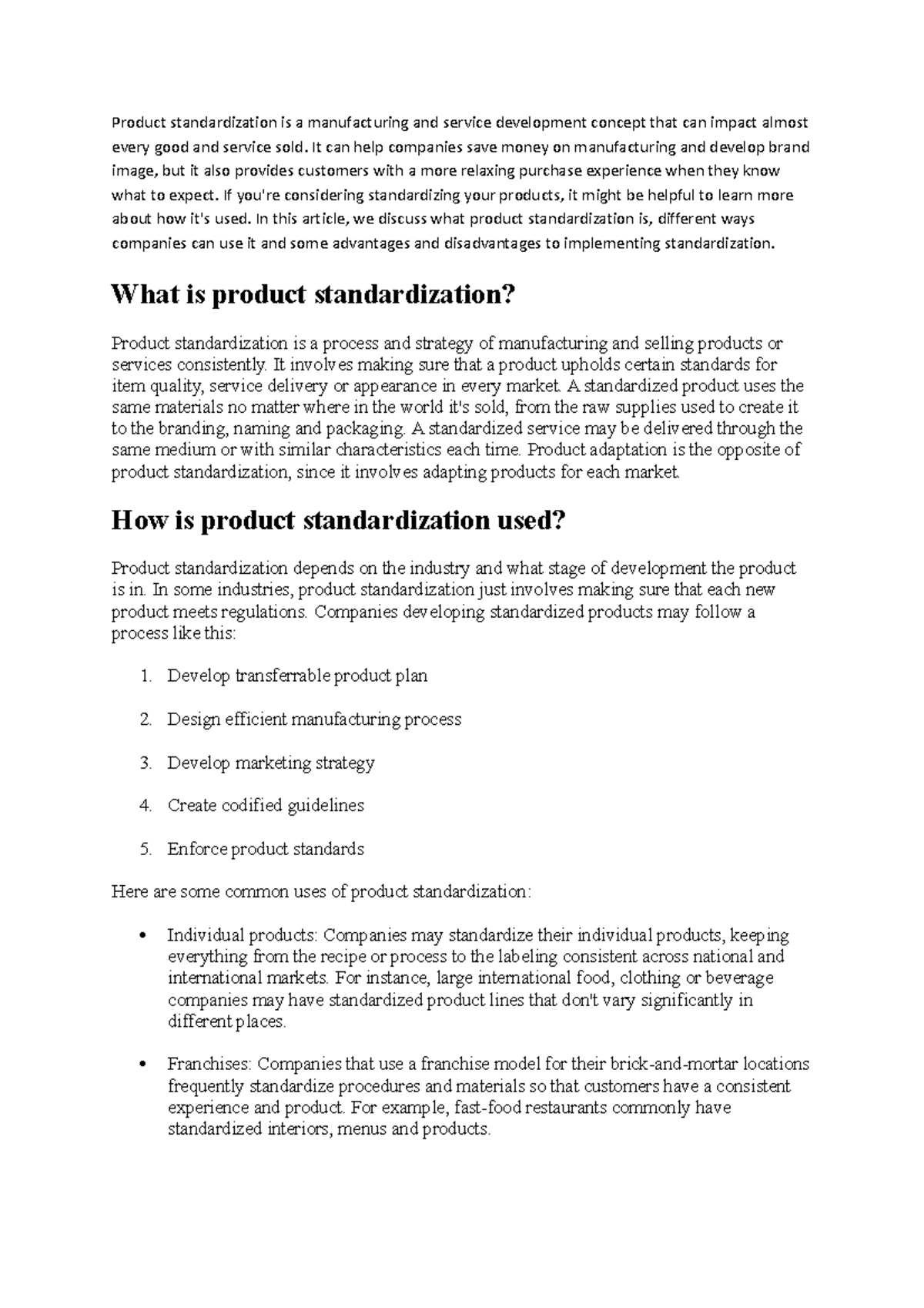 Product standirdization - International Marketing Management - AAU ...