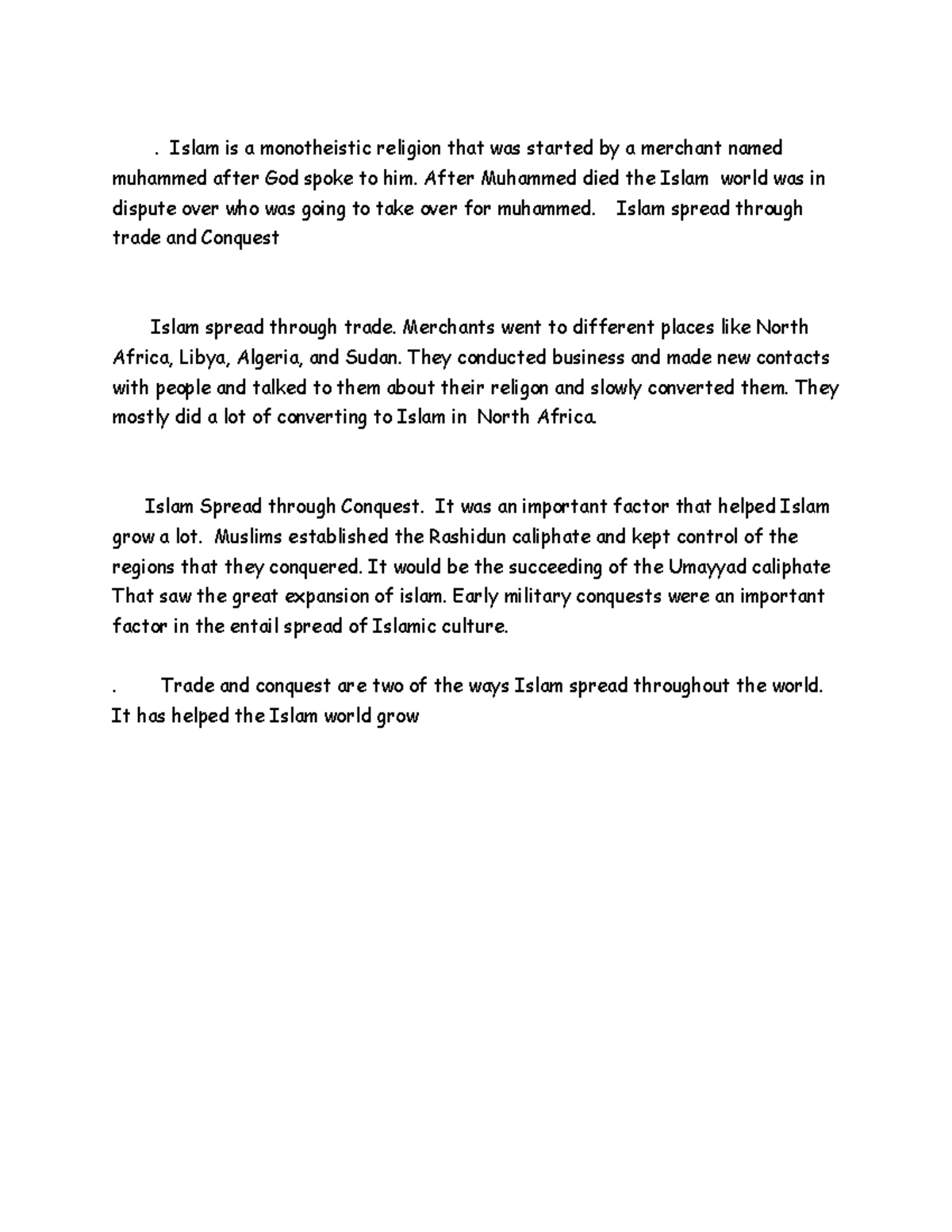 Islam project - . Islam is a monotheistic religion that was started by ...