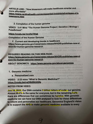 HS Introduction - First assign. - Health Science Introduction The ...