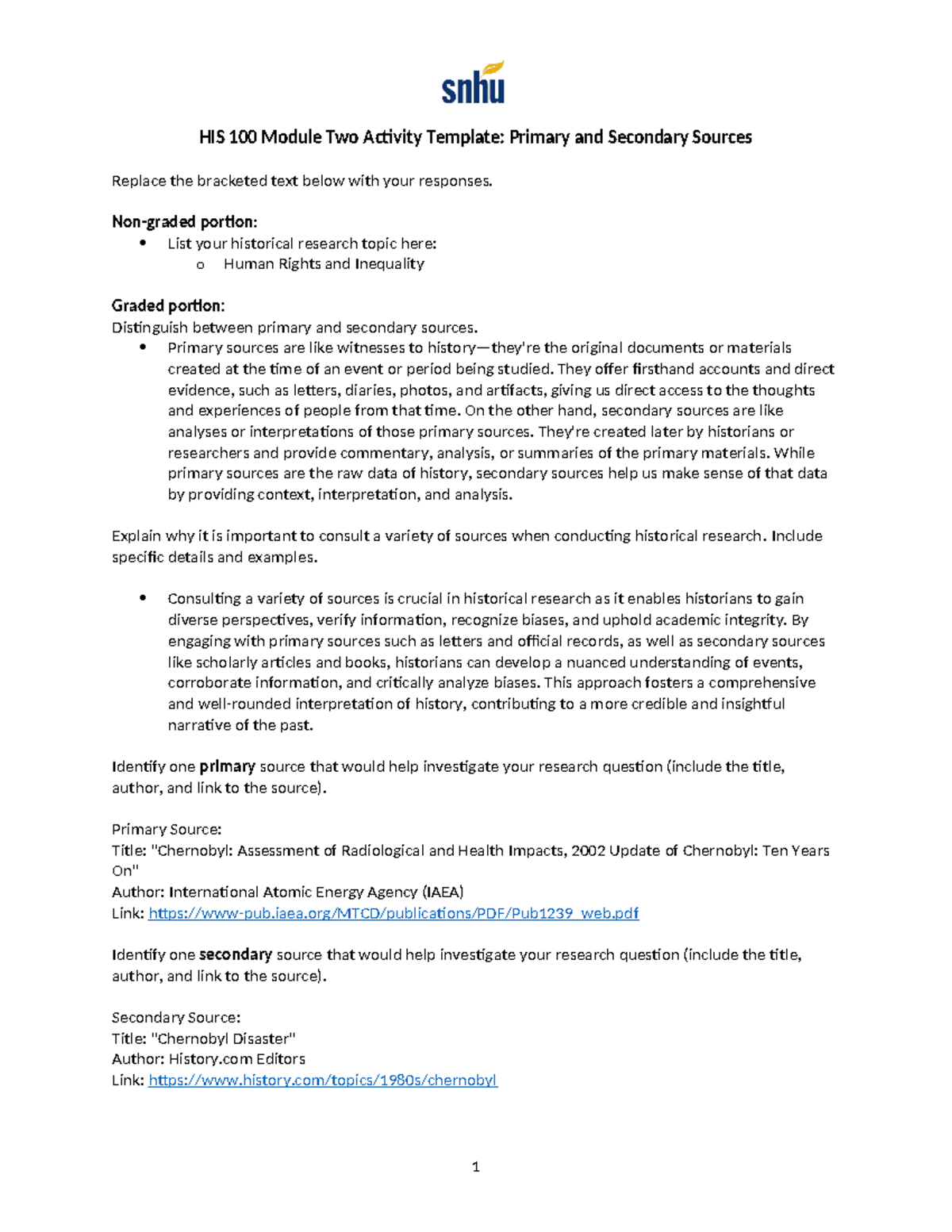 HIS 100 Module Two Activity Sources Template - HIS 100 Module Two ...