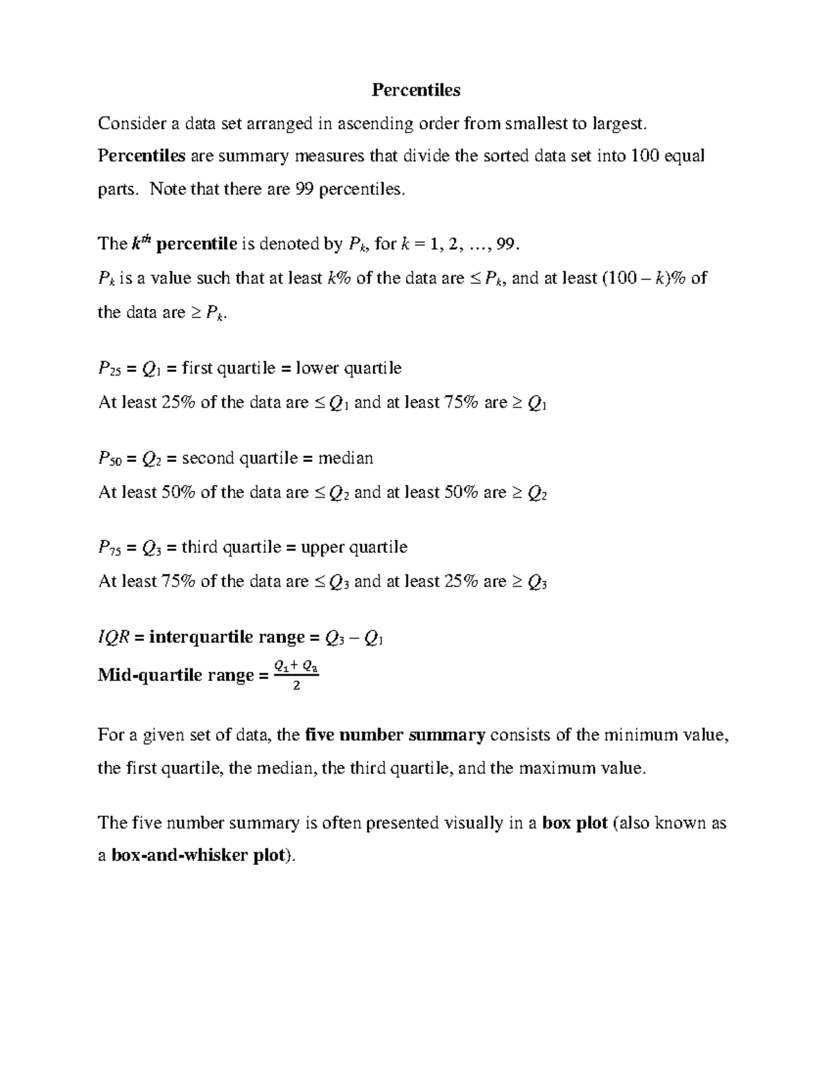 Percentiles F2020 Percentiles Consider A Data Set Arranged In percentiles-f2020-percentiles-consider-a-data-set-arranged-in