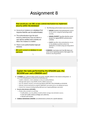 Assignment MANDATORY - How would you use RUNSTATS, REORGCHK and REORG ...