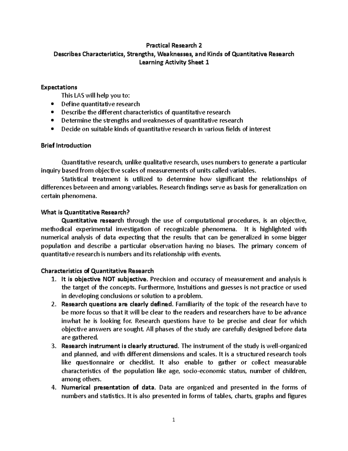 PR 2-Learning-Activity-Sheet-1 - Practical Research 2 Describes ...