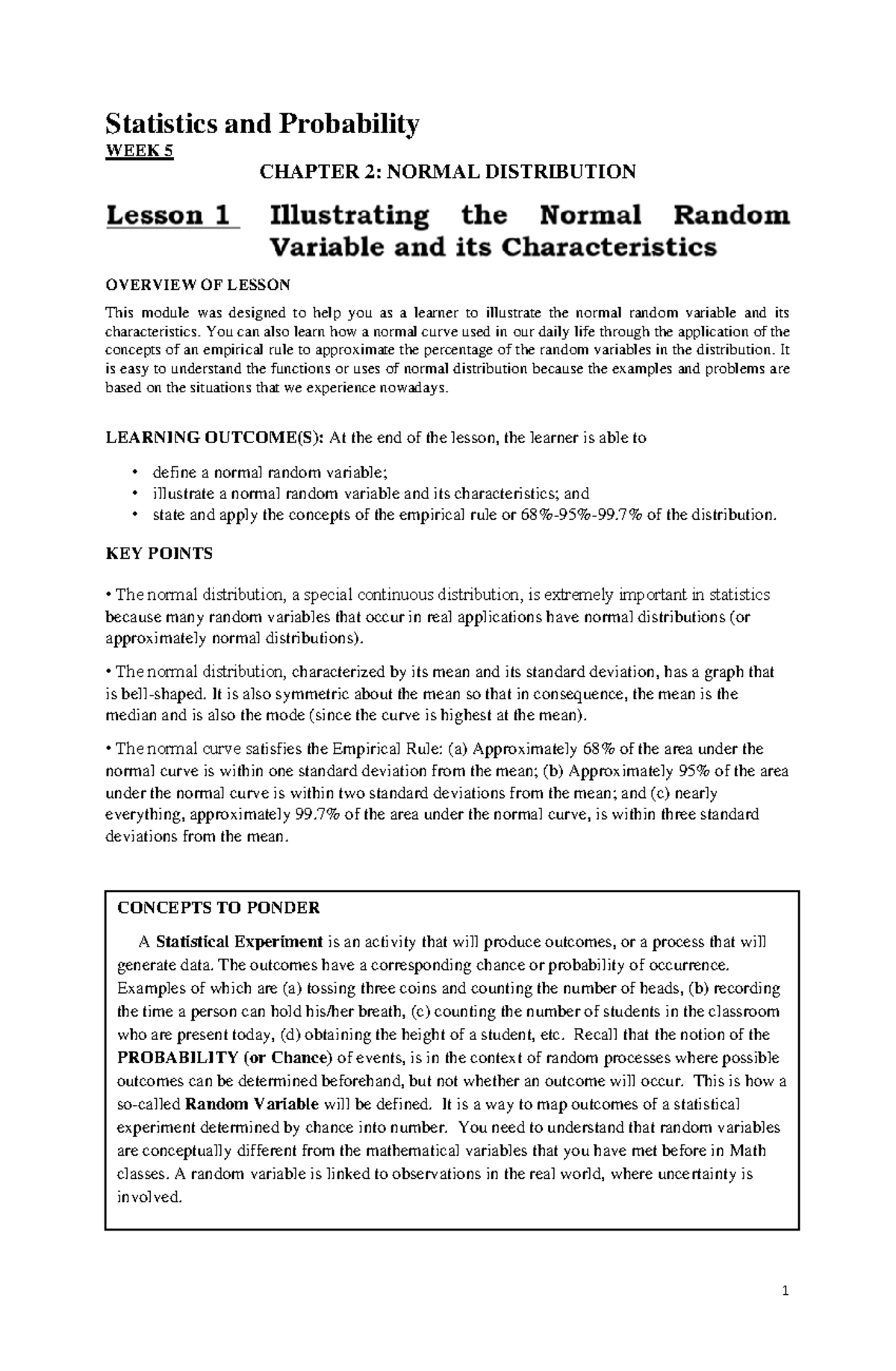 pasosodidjwjakakajxjsjsjJaqkqk - Statistics and Probability WEEK 5 ...