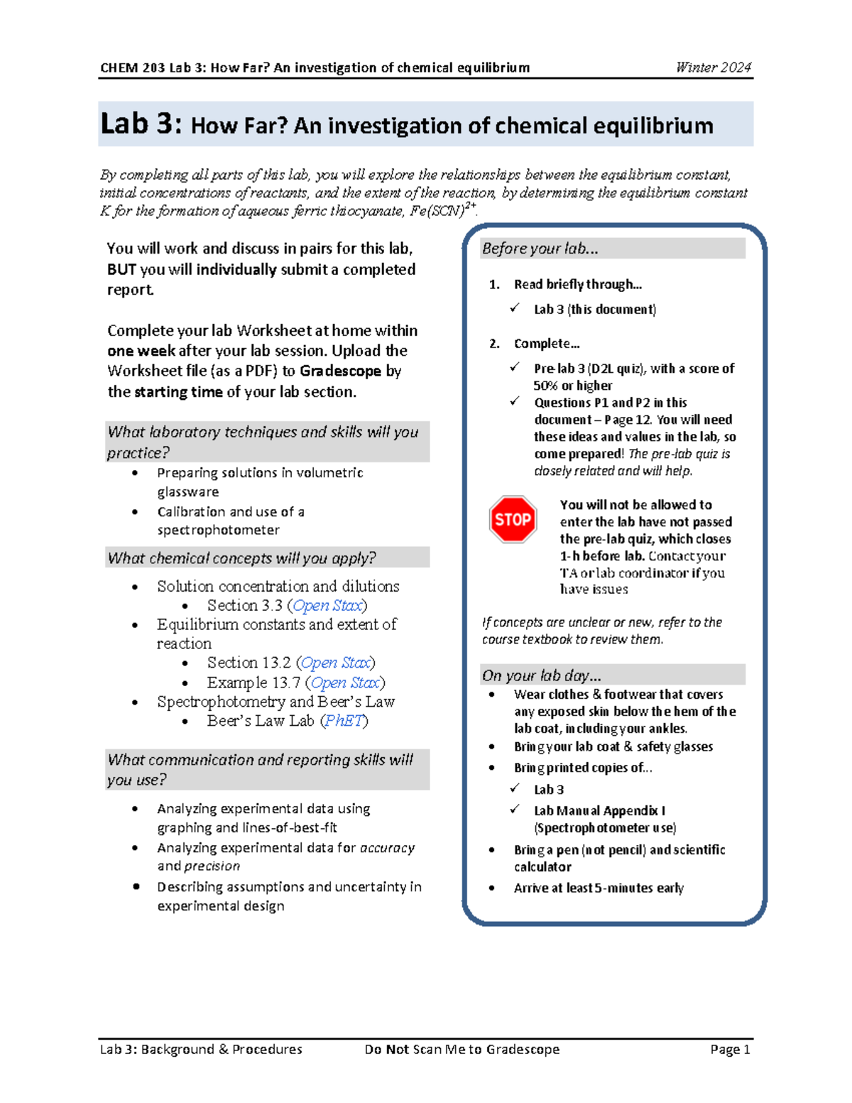 W24 203 Lab 3 updated MAR 2 - Lab 3 : Background & Procedures Do Not Scan Me to Gradescope Page ...