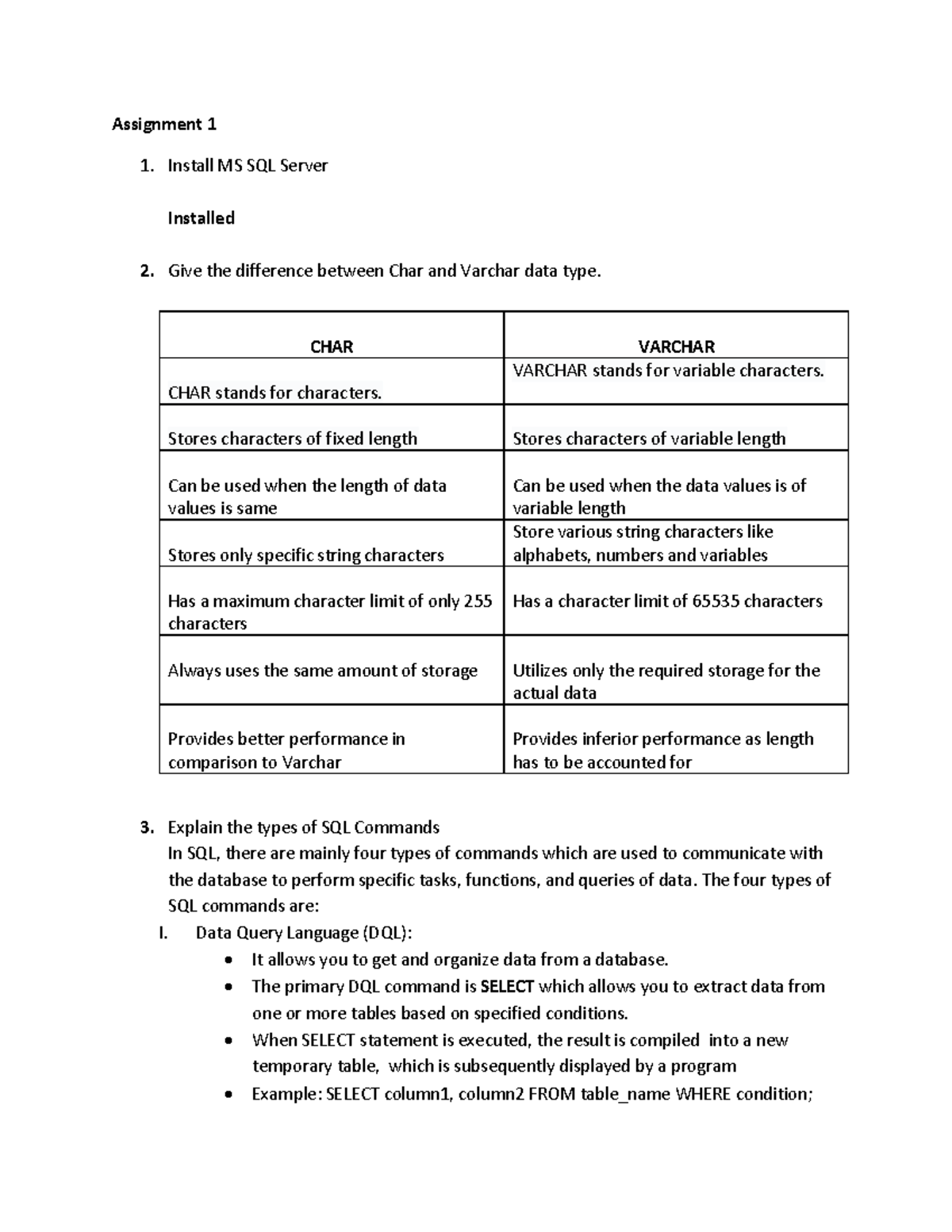 Sql Assignment 1 Sql Assignement Of Data Science Online Programme From Iit Madras Assignment 