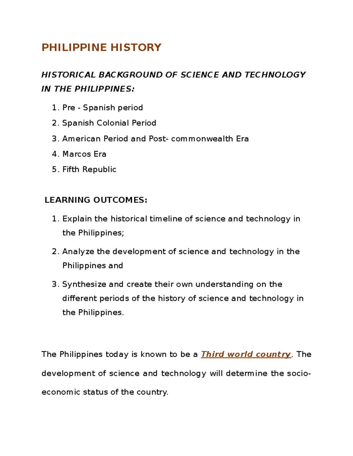 Historical Background OF Science and Technology in the Philippines ...