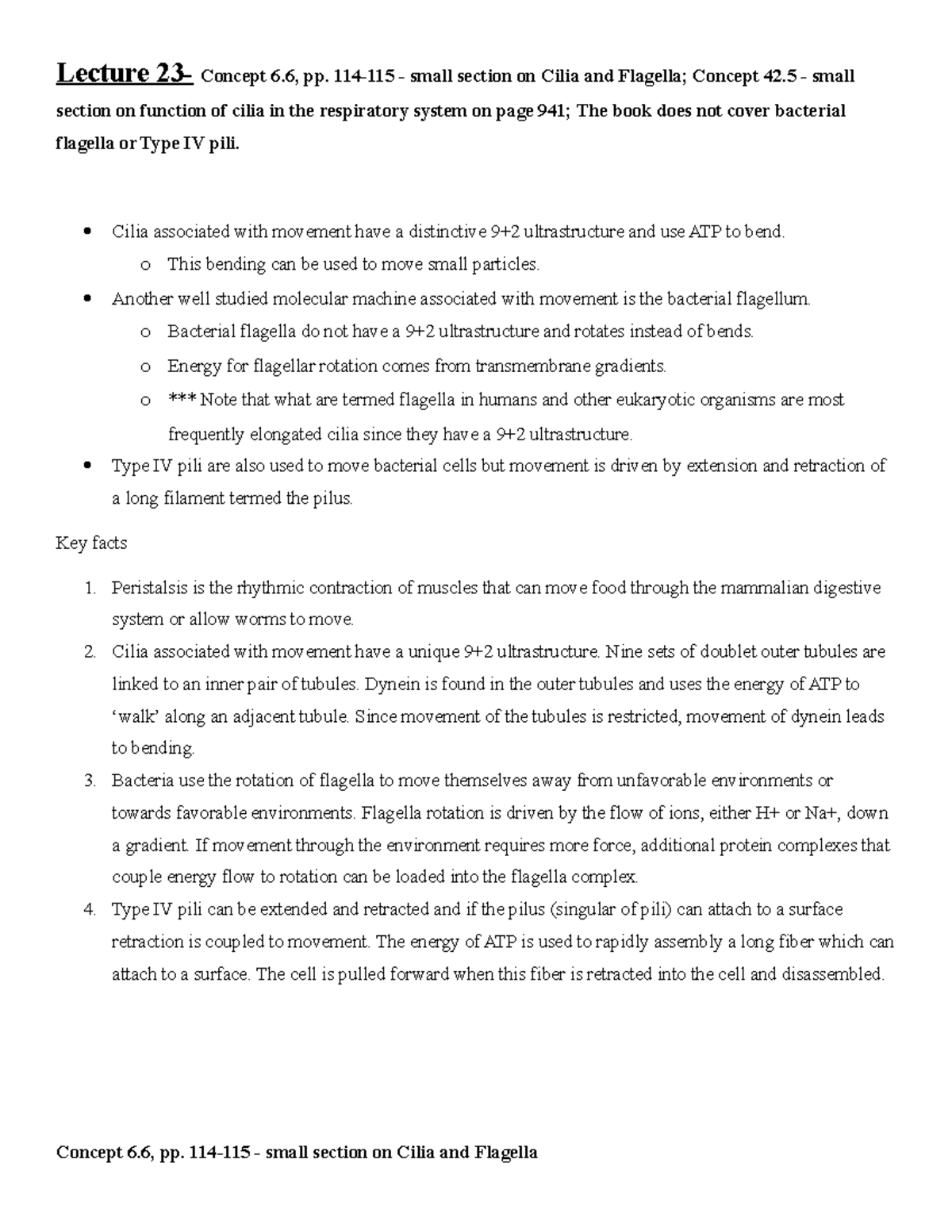 Lecture 23 textbook notes - Lecture 23- Concept 6, pp. 114-115 - small ...