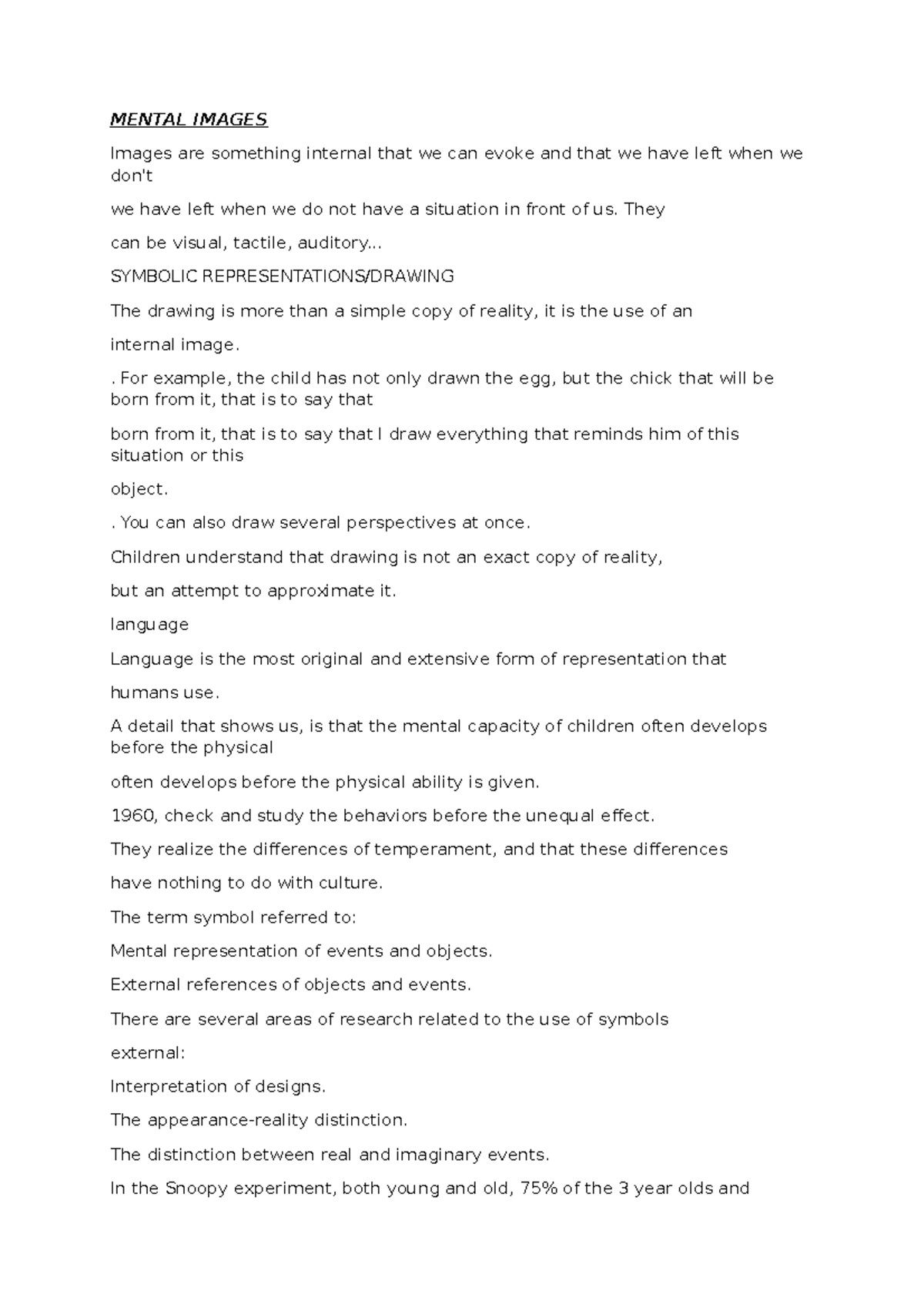 Mental Images - Lecture notes 1 - MENTAL IMAGES Images are something ...