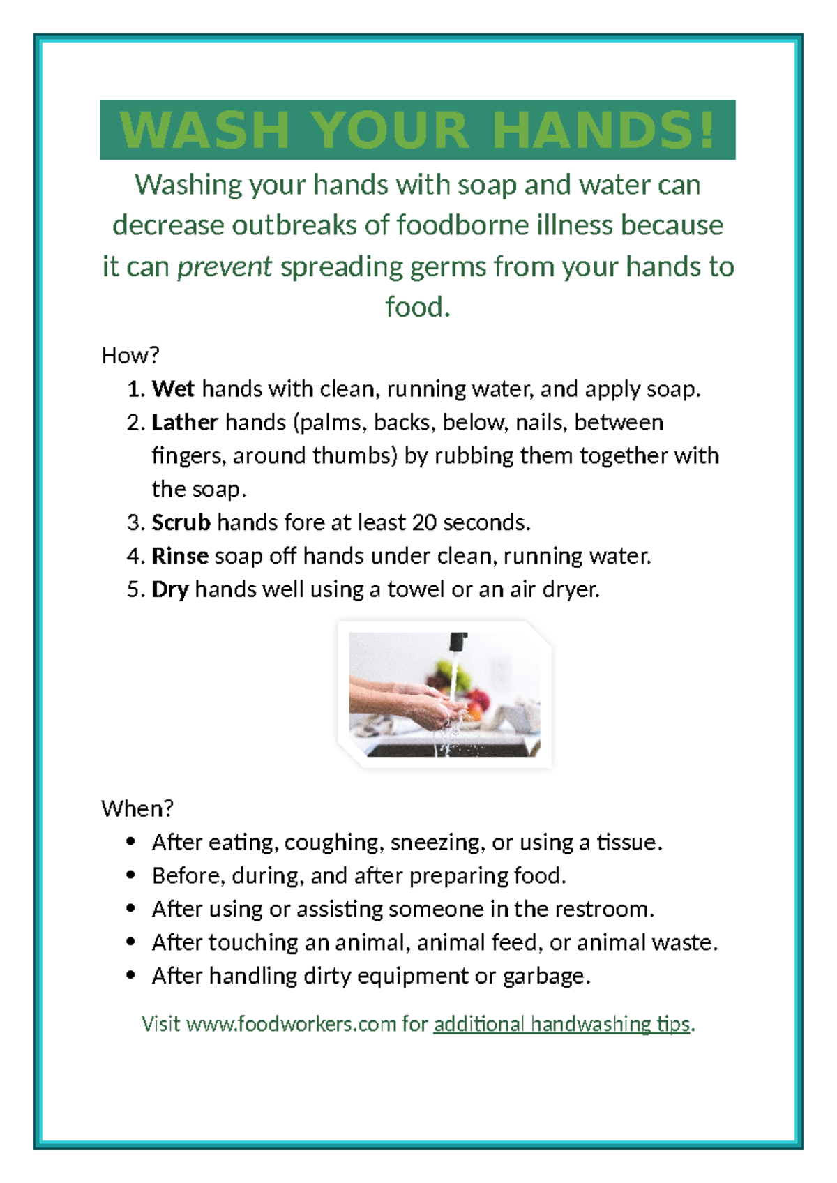 SC WD 1 Wash Hands Flyer Formatted - WASH YOUR HANDS! Washing your ...