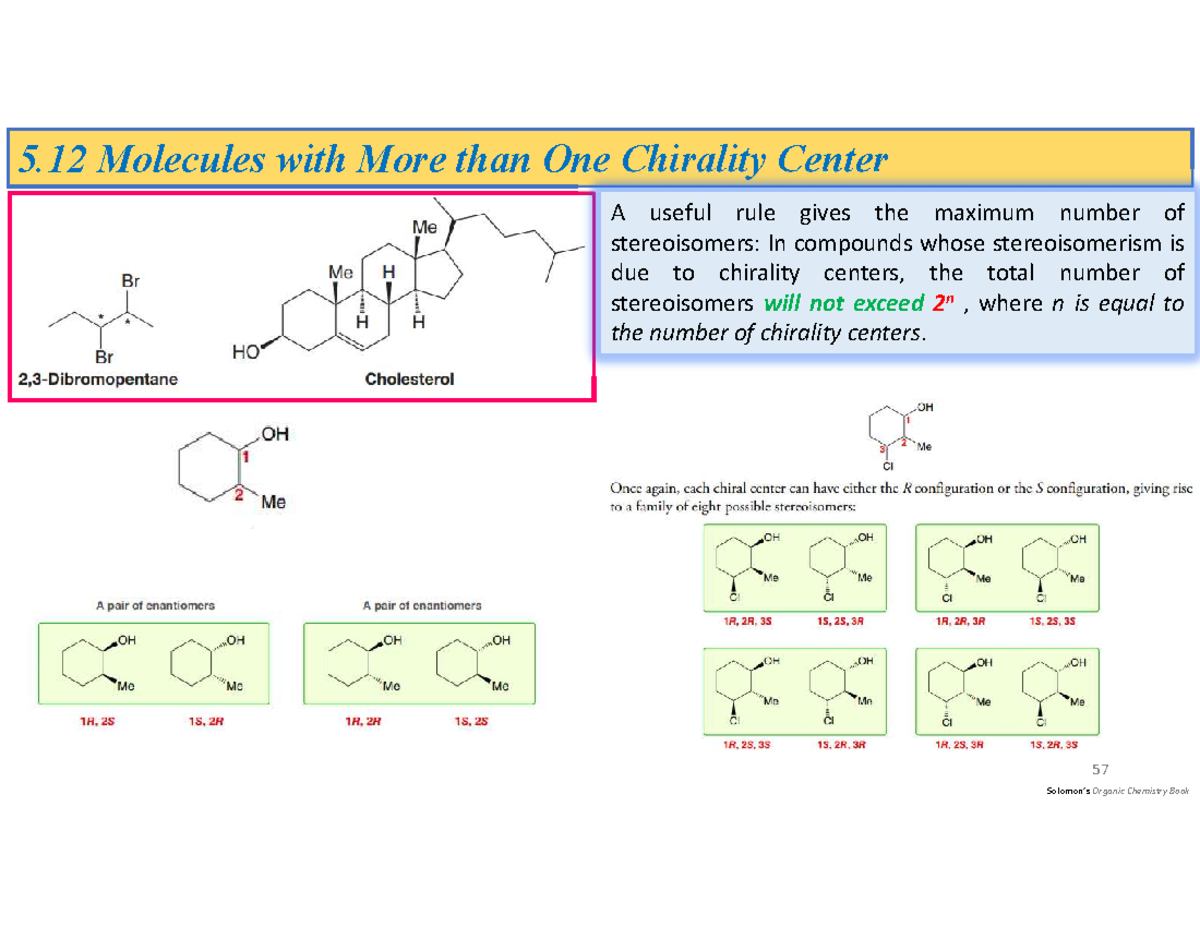 D. Stereochemistry 4th Lecture - 57 5 Molecules with More than One ...