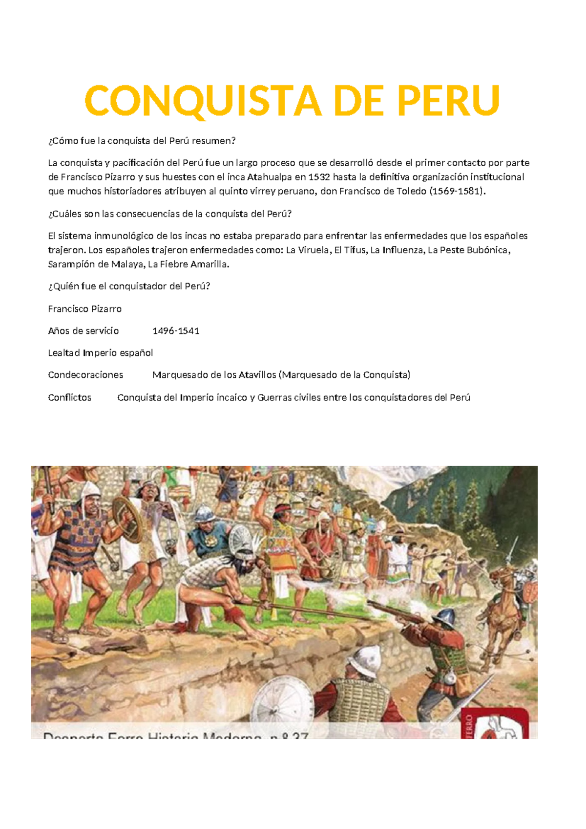Conquista DE PERU - SAM.,M - CONQUISTA DE PERU ¿Cómo fue la conquista ...