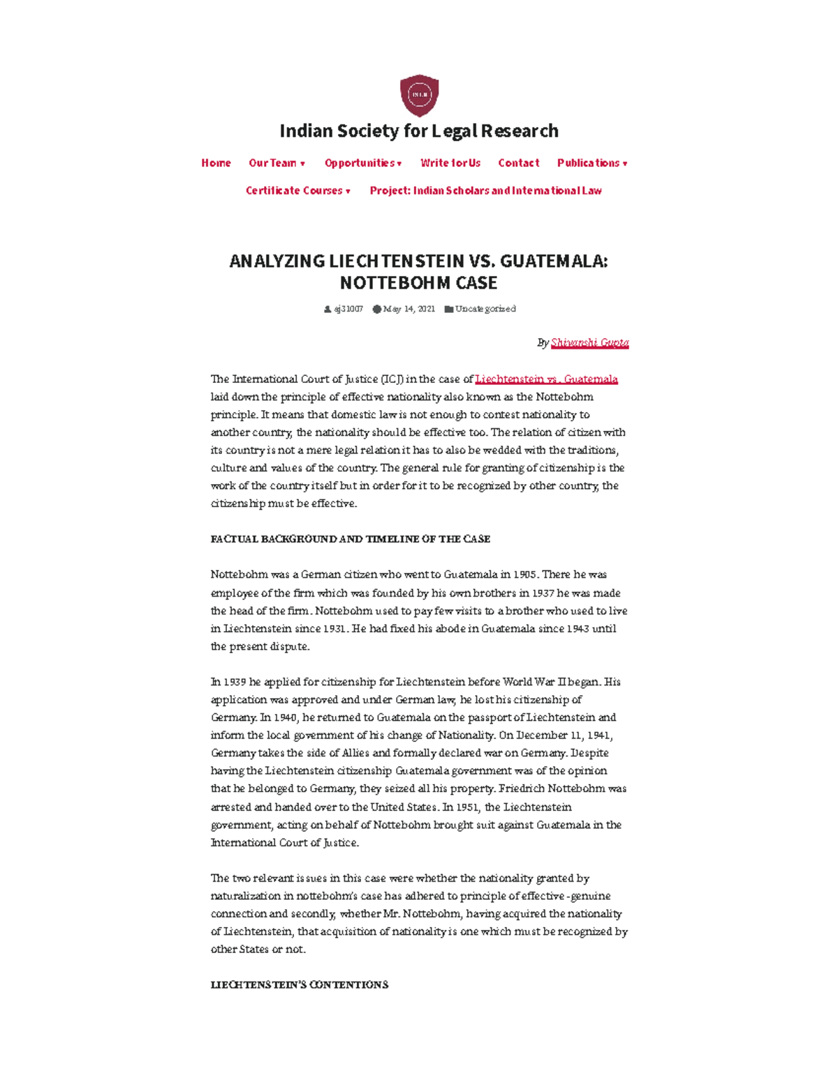Indiansocietyforlegalresearch in 2021 05 14 analyzing liechtenstein vs ...