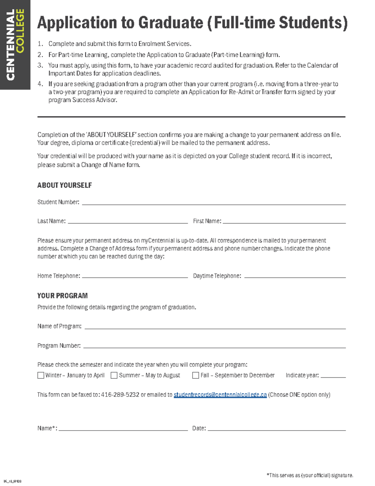 Application to Graduate Fillable Form - D6_10_APR Completion of the ...