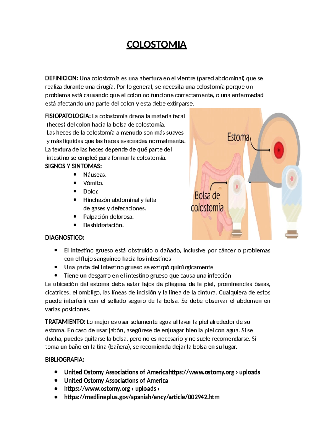 Colostomia 1 - COLOSTOMIA DEFINICION: Una colostomía es una abertura en ...
