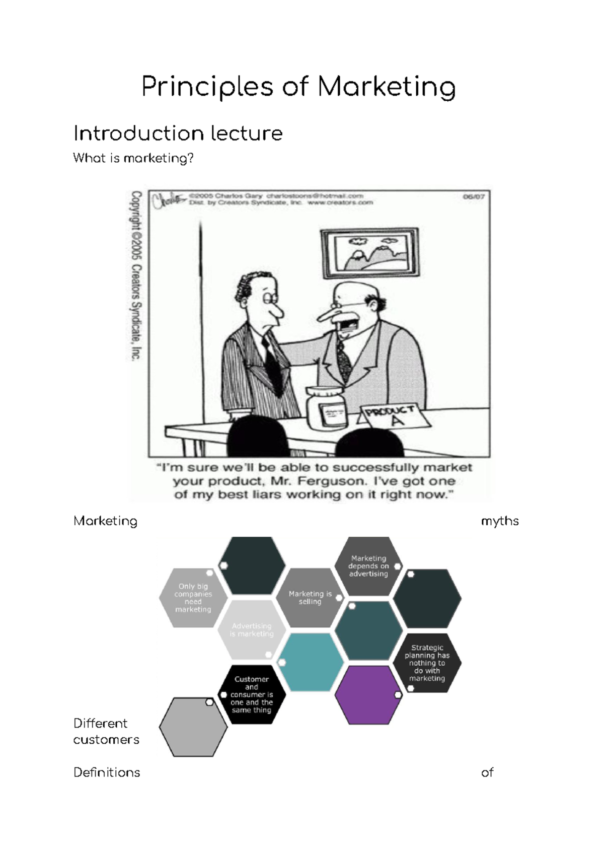 Principles of Marketing - Principles of Marketing Introduction lecture ...
