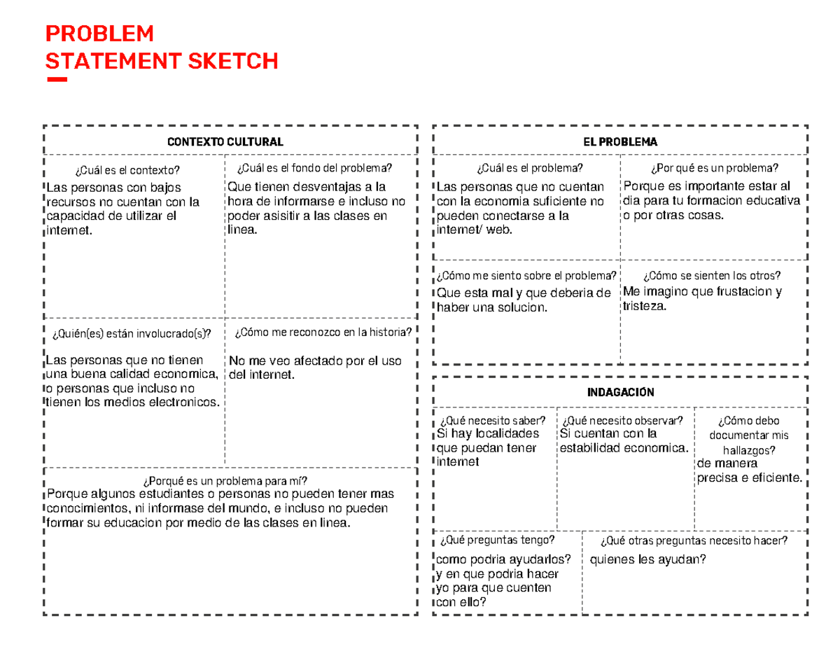 Problem Statement Sketch - PROBLEM STATEMENT SKETCH øCu·l es el ...
