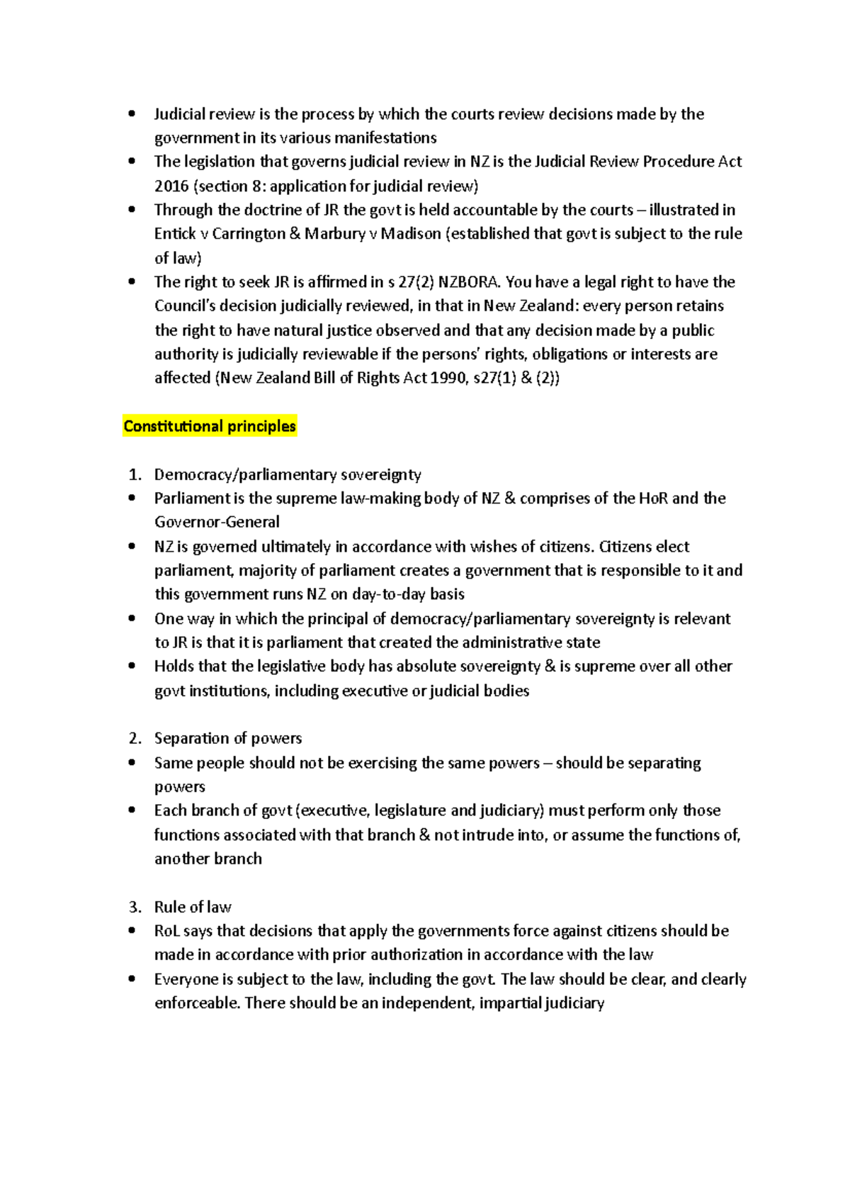 Judicial Review - full year lecture notes and topics - Judicial review ...