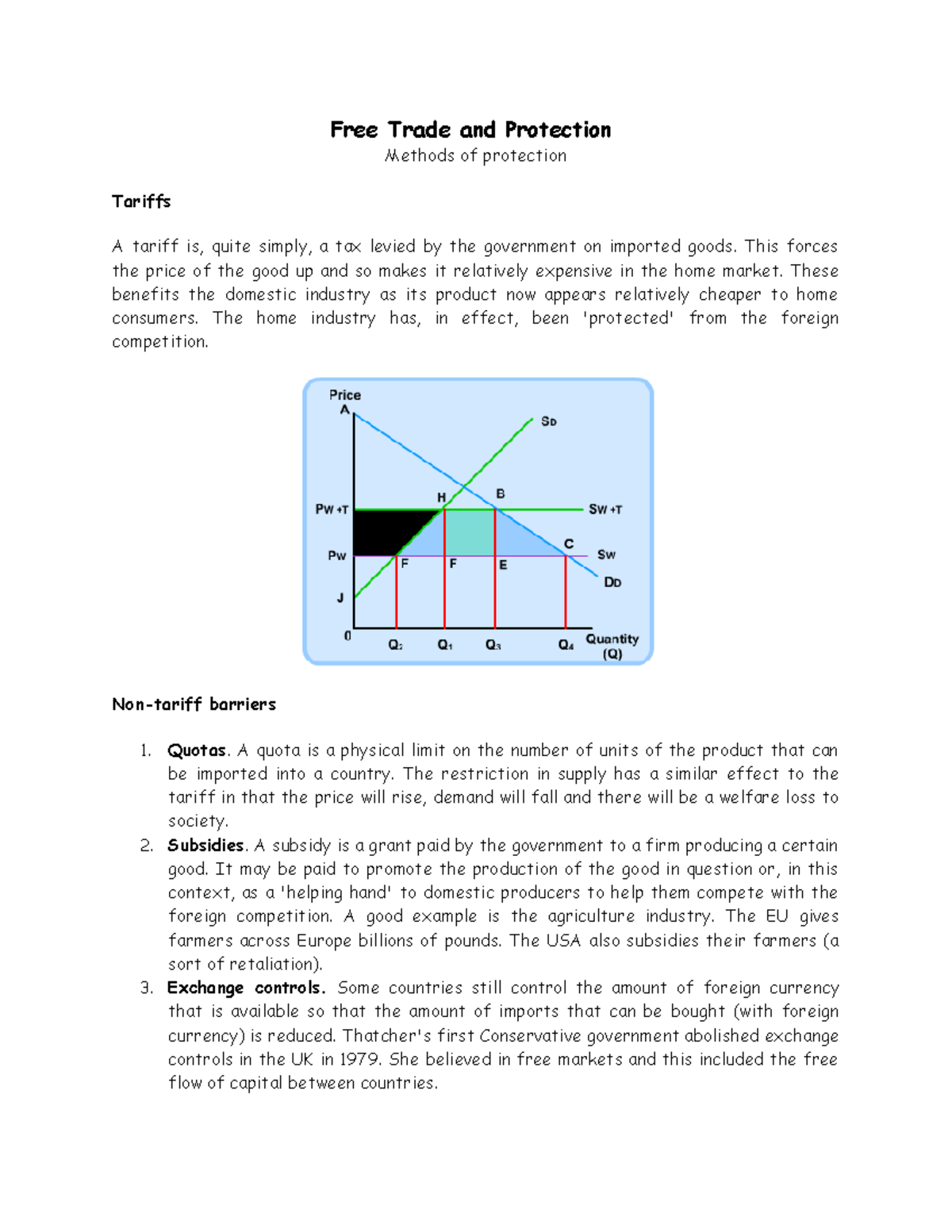 Free Trade and Protection - Free Trade and Protection Methods of ...