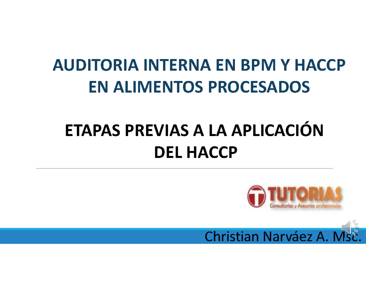 6. Plan de Haccp - hecha en clases - Christian Narváez A. Msc. ETAPAS ...