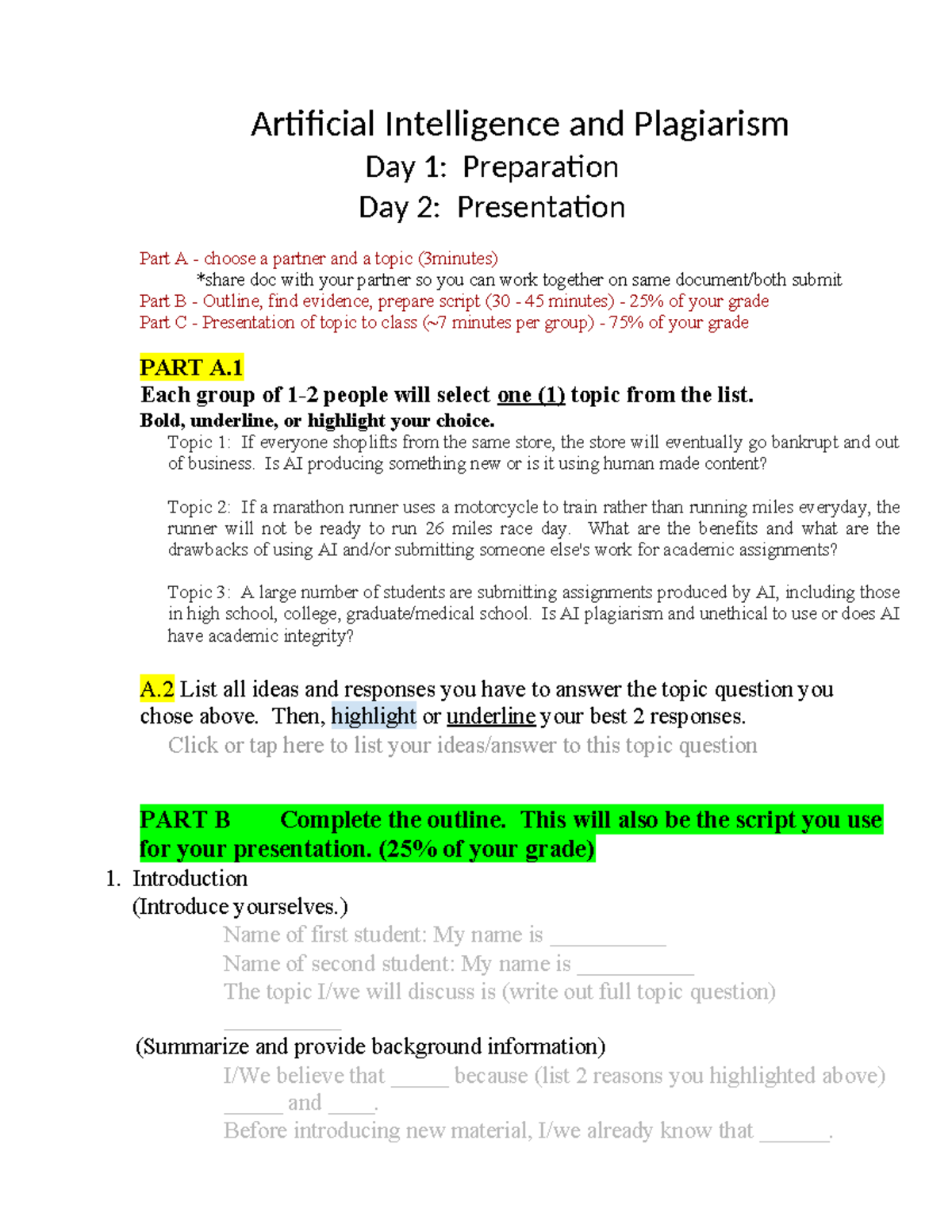 Artificial Intelligence and Plagiarism Project - Artificial ...