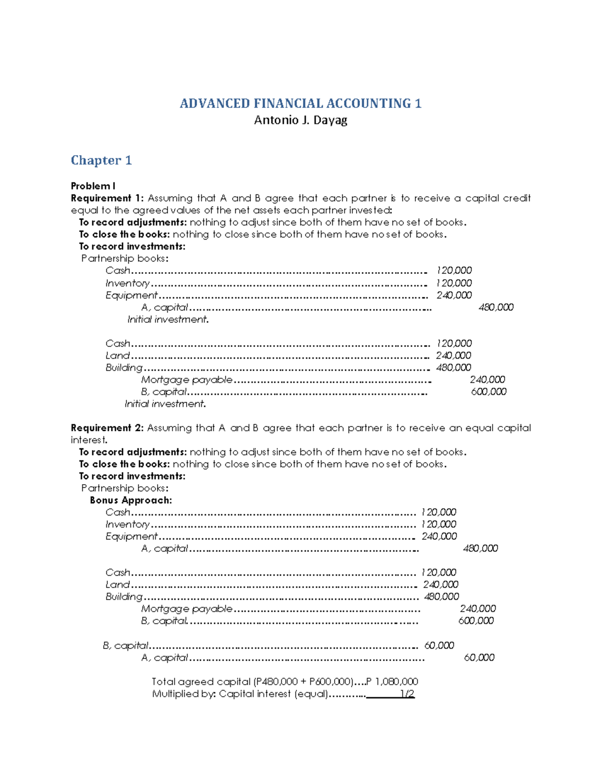 Advanced Financial Accounting and Reporting - ADVANCED FINANCIAL ...