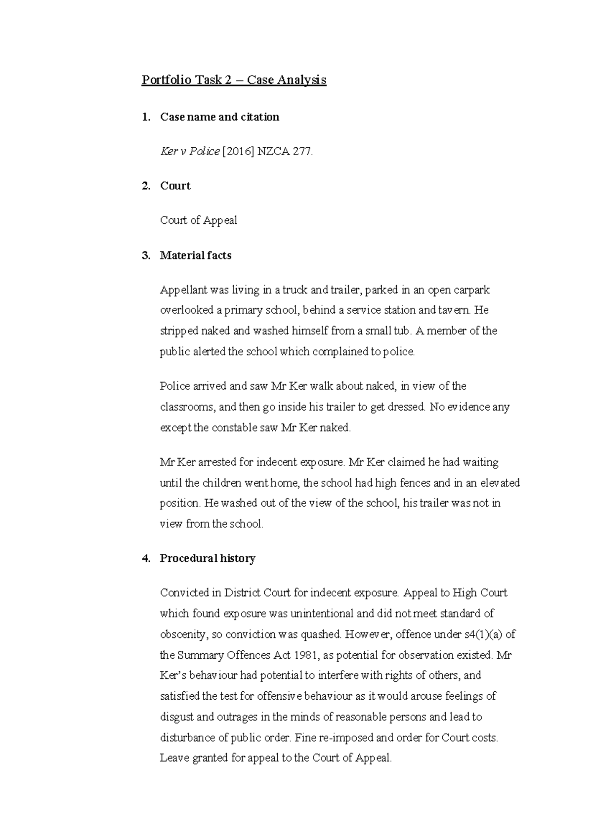 Portfolio Task 2 - Case Analysis Exercise - Portfolio Task 2 – Case ...
