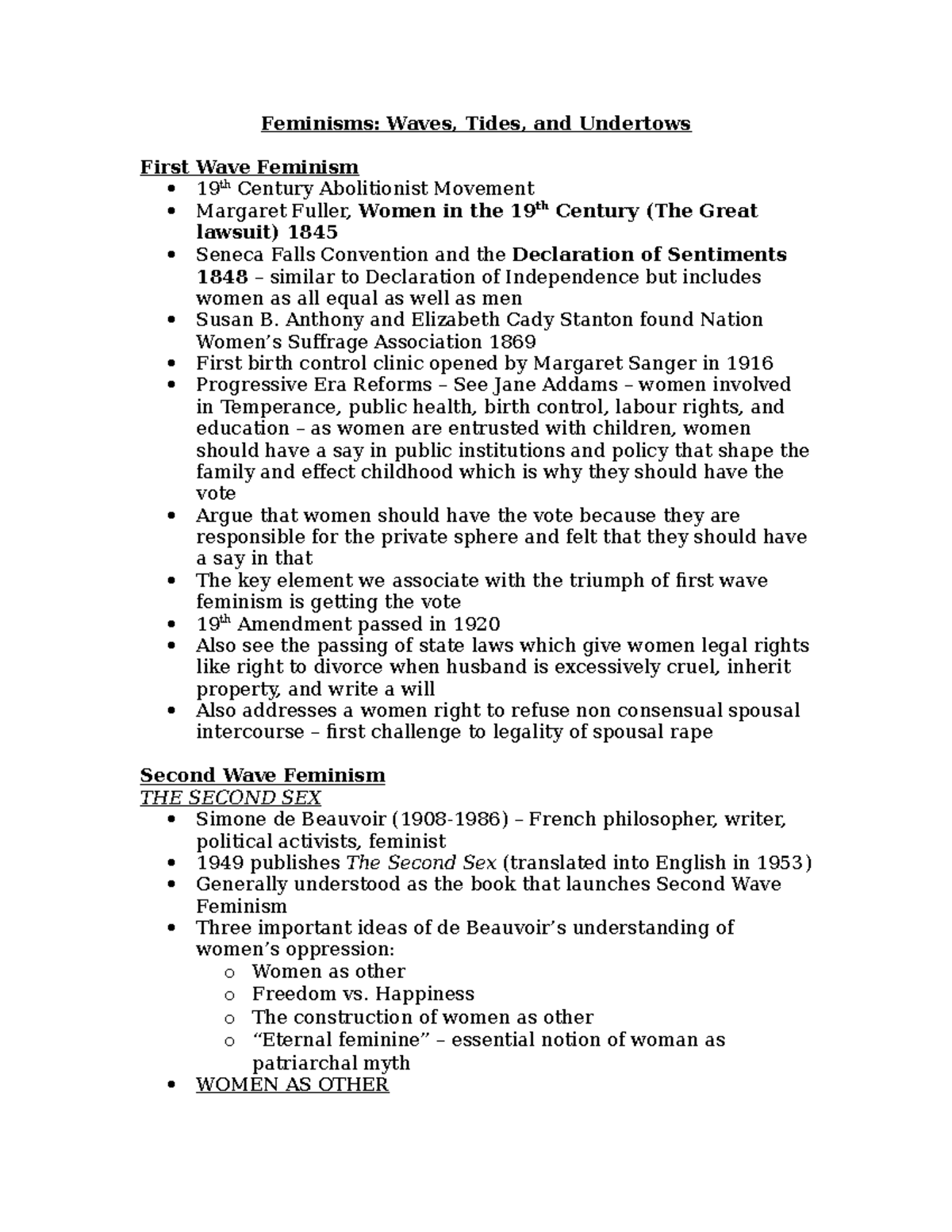 Feminism Waves - femninsm - Feminisms: Waves, Tides, and Undertows ...