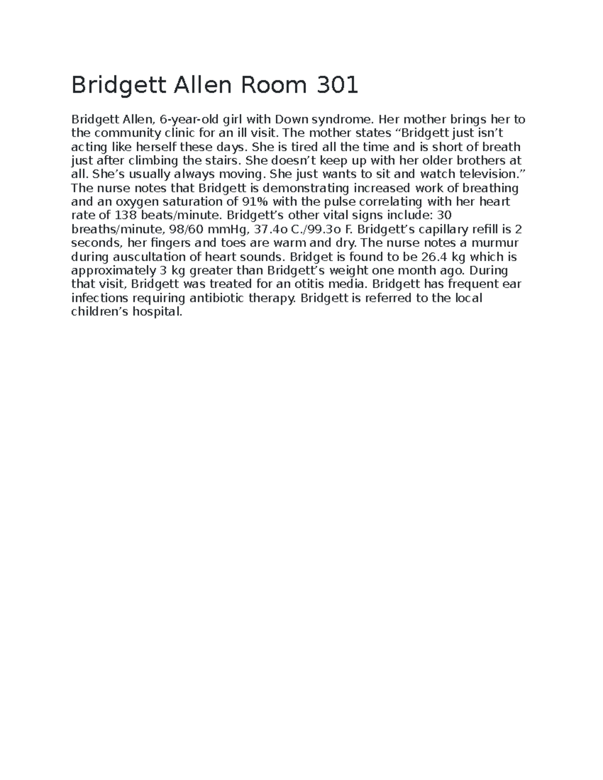 Bridgett Allen - Assignment. - Bridgett Allen Room 301 Bridgett Allen ...