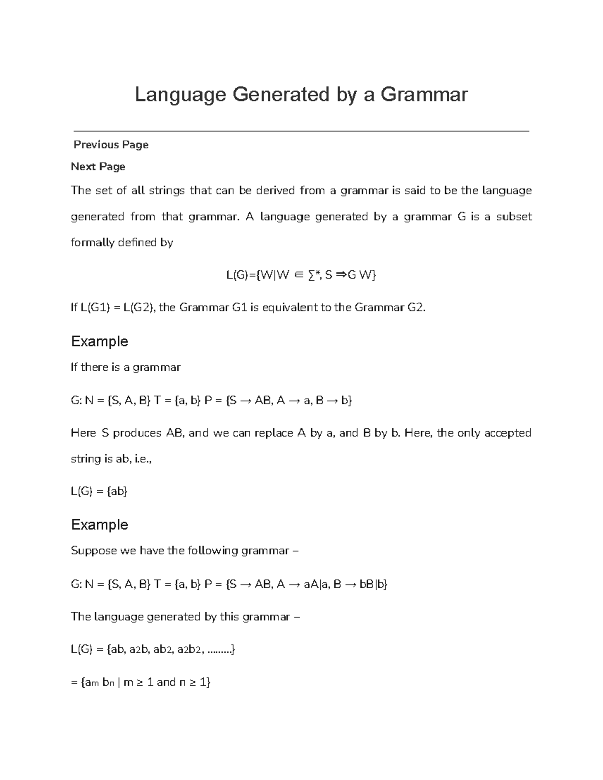 Question BANK – 3(Part 02) - Language Generated by a Grammar Previous ...