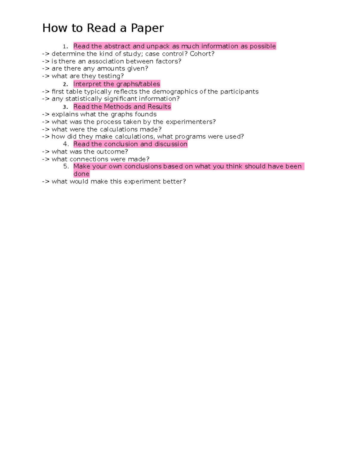 How to Read a Paper Notes - How to Read a Paper Read the abstract and ...