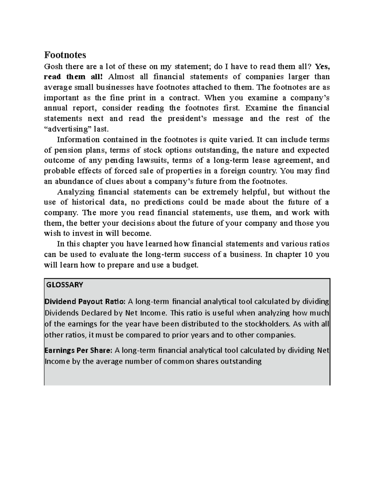 Footnotes - Almost all financial statements of companies larger than ...