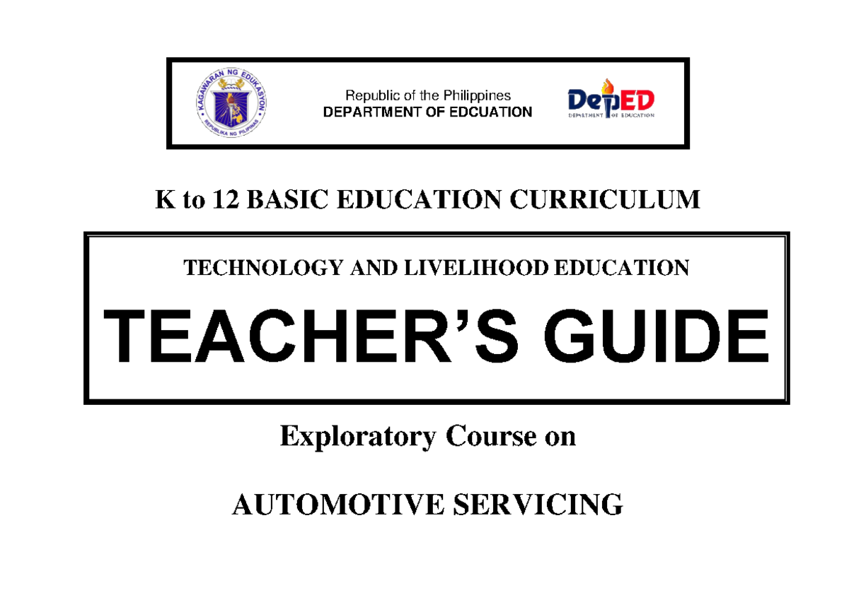Automotive tg - K to 12 BASIC EDUCATION CURRICULUM Exploratory Course ...