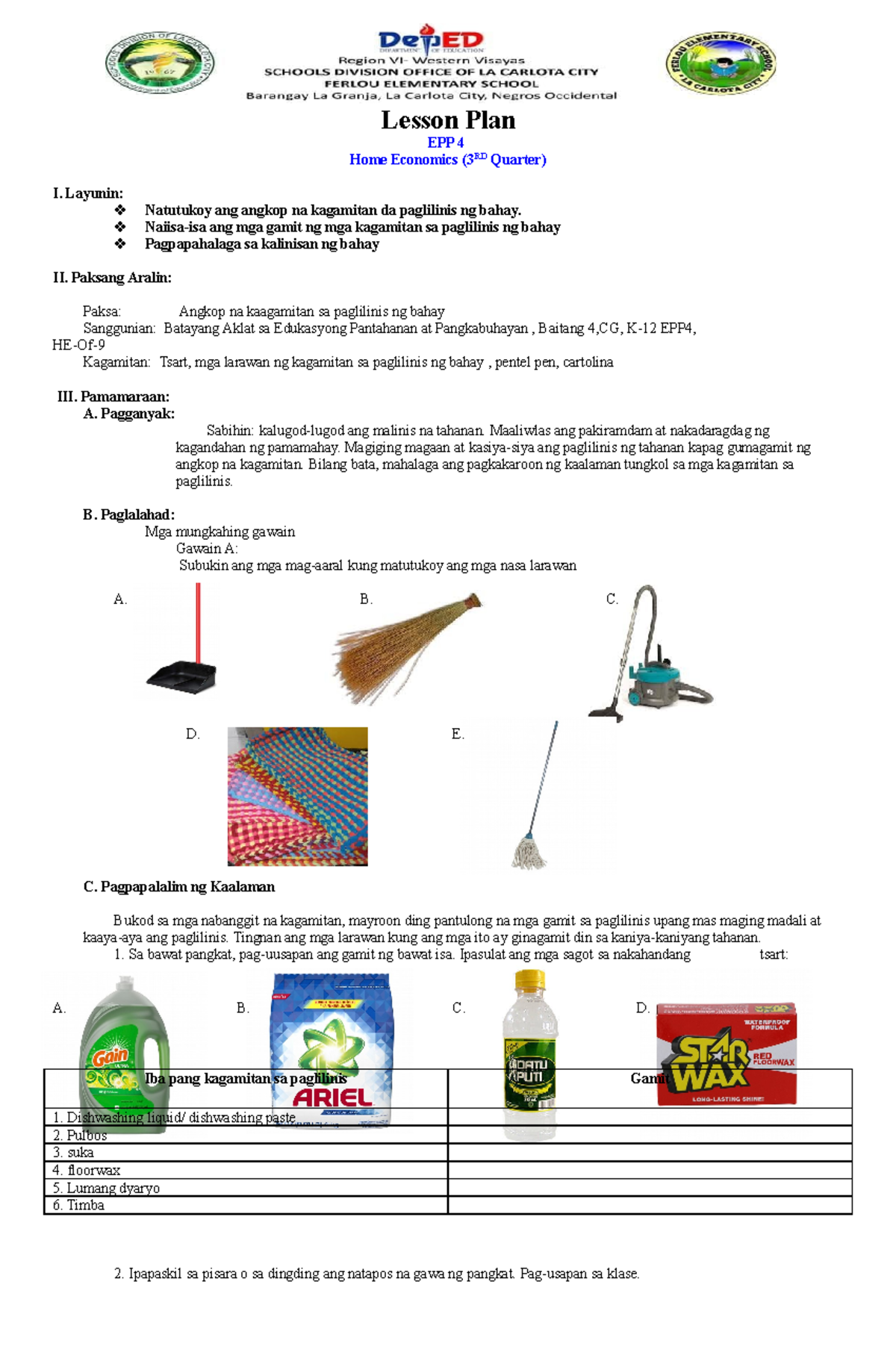 Pdfcoffee - hope it will help you to achieve and finish your goal in life - Lesson Plan EPP 4 ...